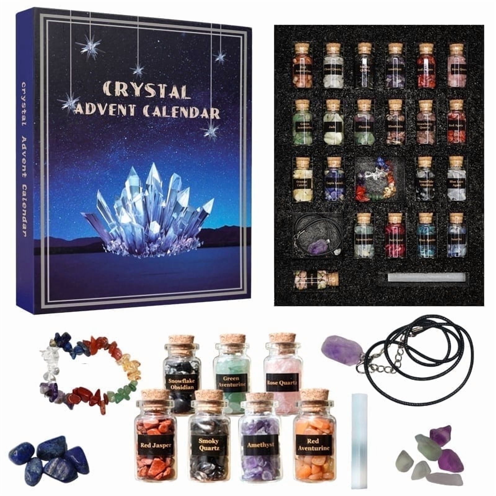 Crystal Advent Calendar Healing Crystal Natural Gemstone 24 Days ...