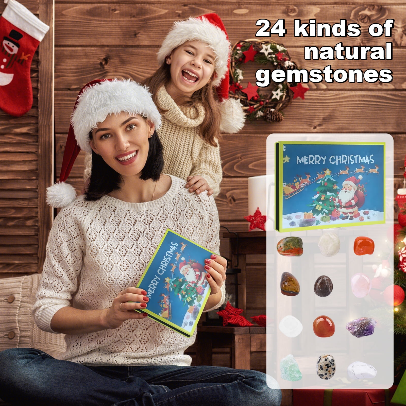 Crystal Advent Calendar 2025, New 24Days Pretty Stone Jewelry Christmas ...