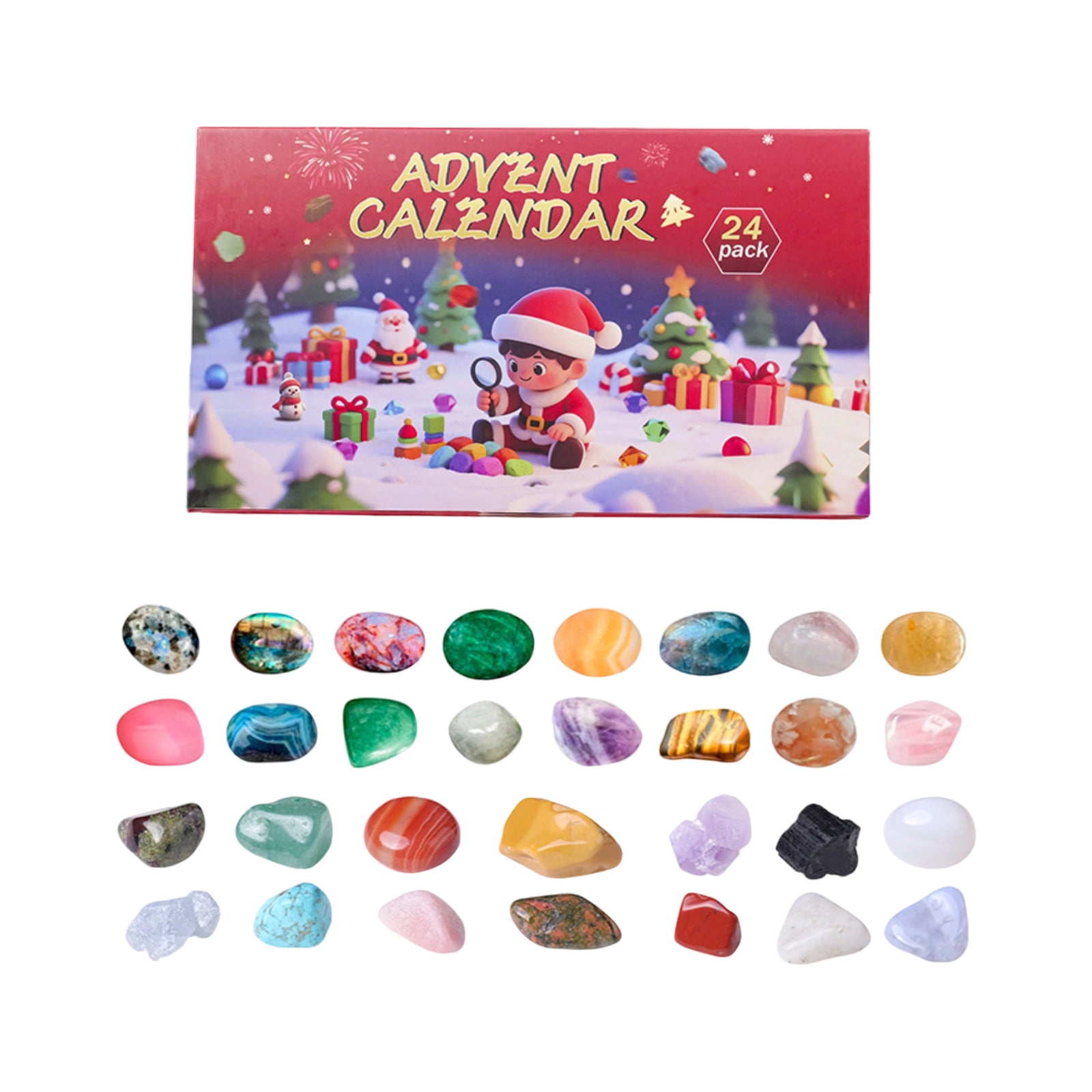 Crystal Advent Calendar for Christmas - 24 Crystal Stones Advent ...