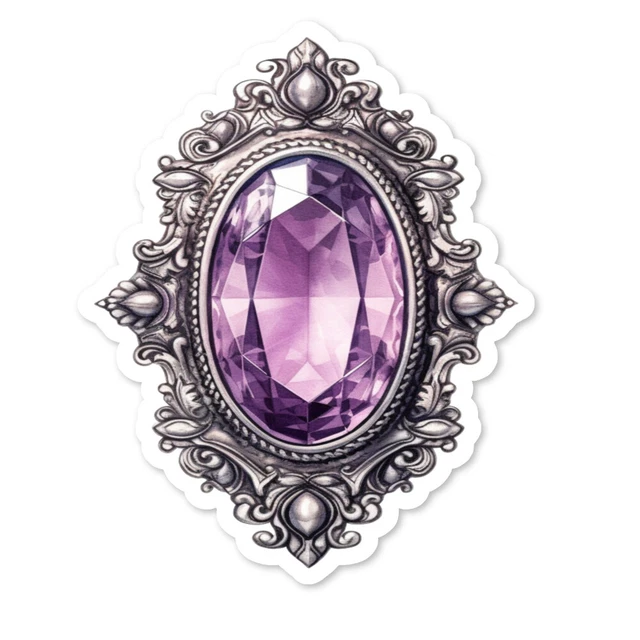 Crystal Amethyst Sticker, Scrapbook, Water Bottle, Laptop ...