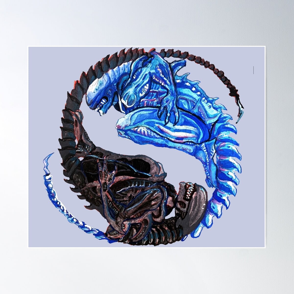 Crystal And Worker Xenomorph Poster Wall Art, Modern Wall Decor For ...