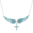 Crystal Angel Wing Necklace for Women Chic Sparkly Rhinestone Cross ...