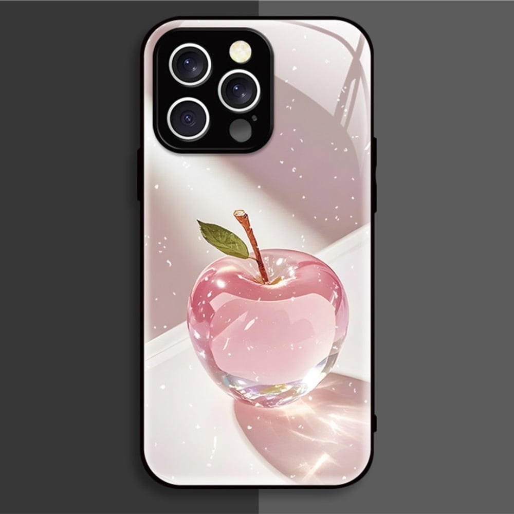 Crystal Apple 3D iPhone 16 Case 14 Hydrogel Case Sparkling Powder 15 ...