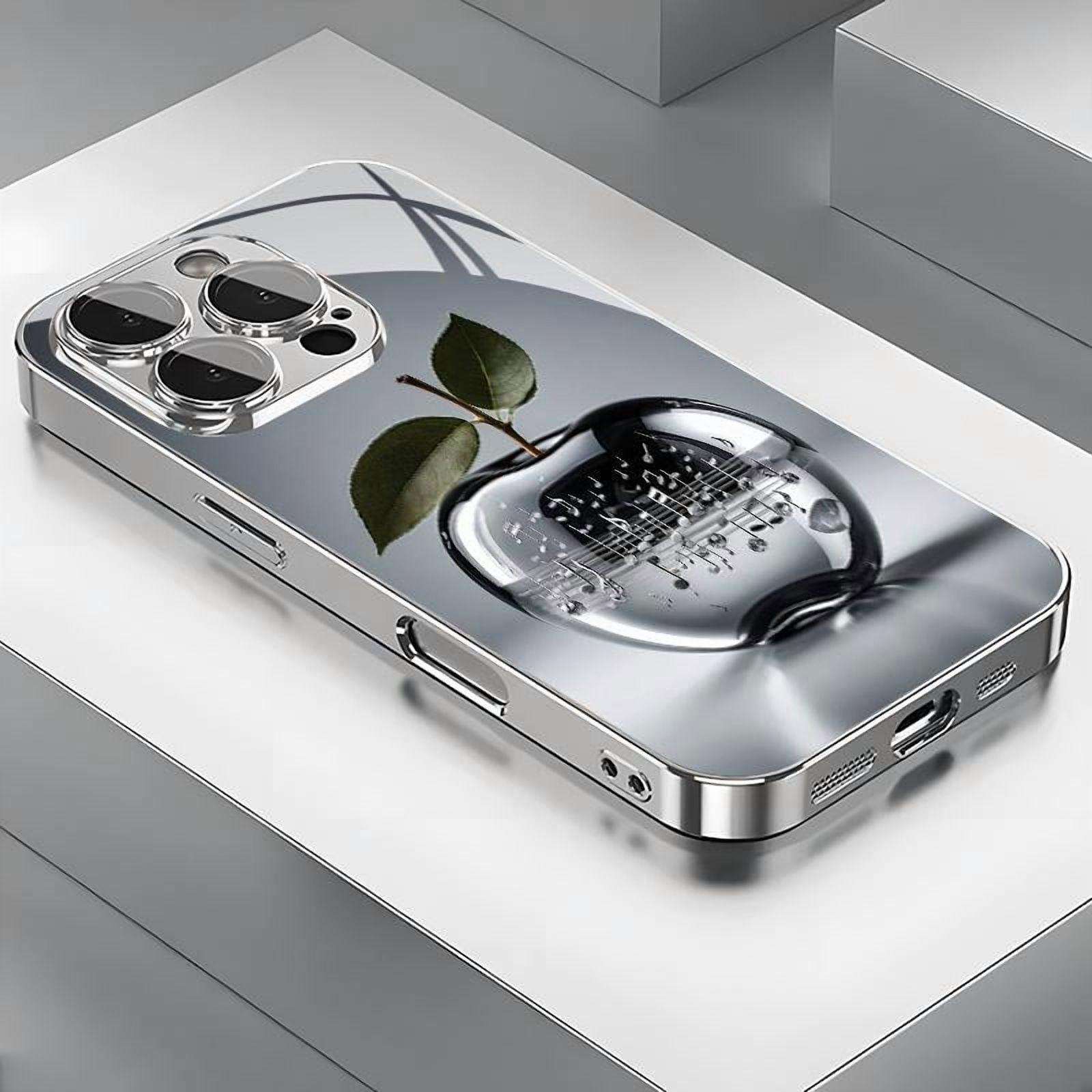 Crystal Apple Music Pattern Glass Electroplated Phone Case with Lens ...