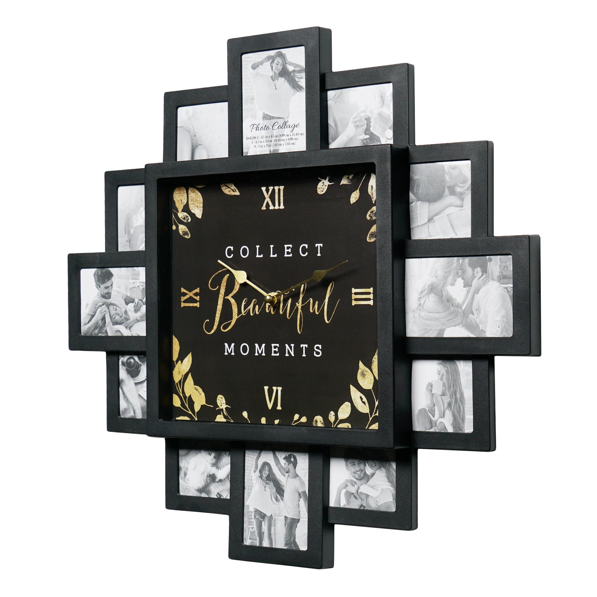 Crystal Art Gallery Beautiful Moments Wall Clock - Rustic Black & Gold ...