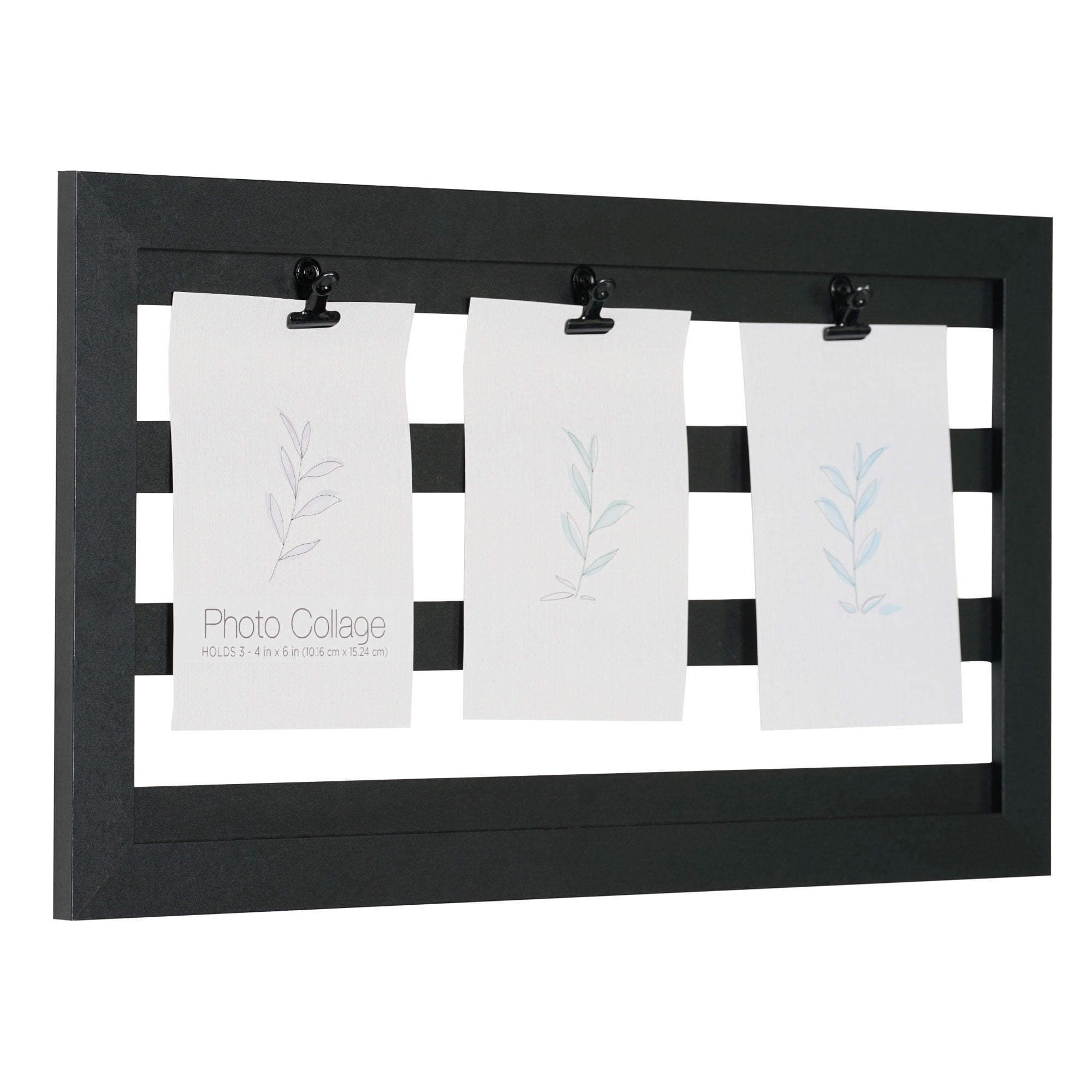 Crystal Art Gallery Black Wooden Hanging Photo Collage with Clips ...