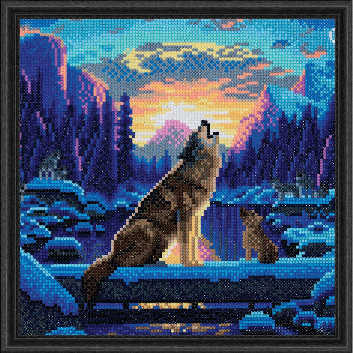 Crystal Art® Howling Wolves Kit & Frame Diamond Painting - Walmart.com