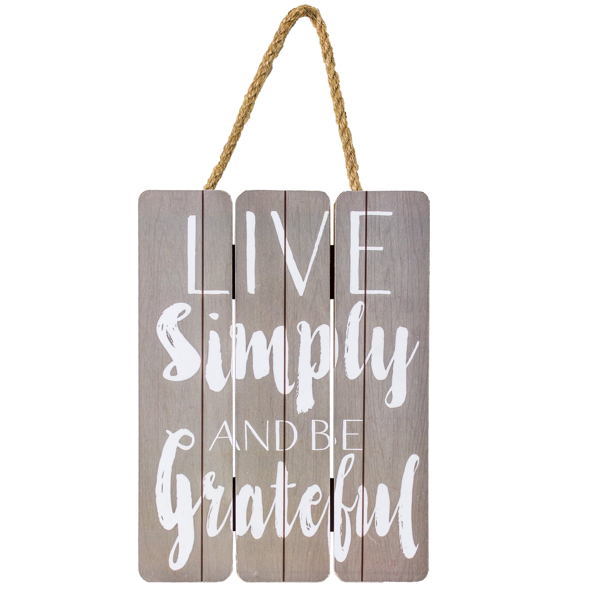 Pyramid Rustic Wood Wall Art Sign - Live Simply Be Grateful - Farmhouse ...