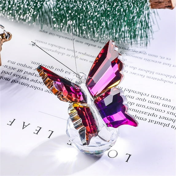 Crystal Ball Butterfly Figurine, Sparkling Resin Butterfly Inside Glass ...