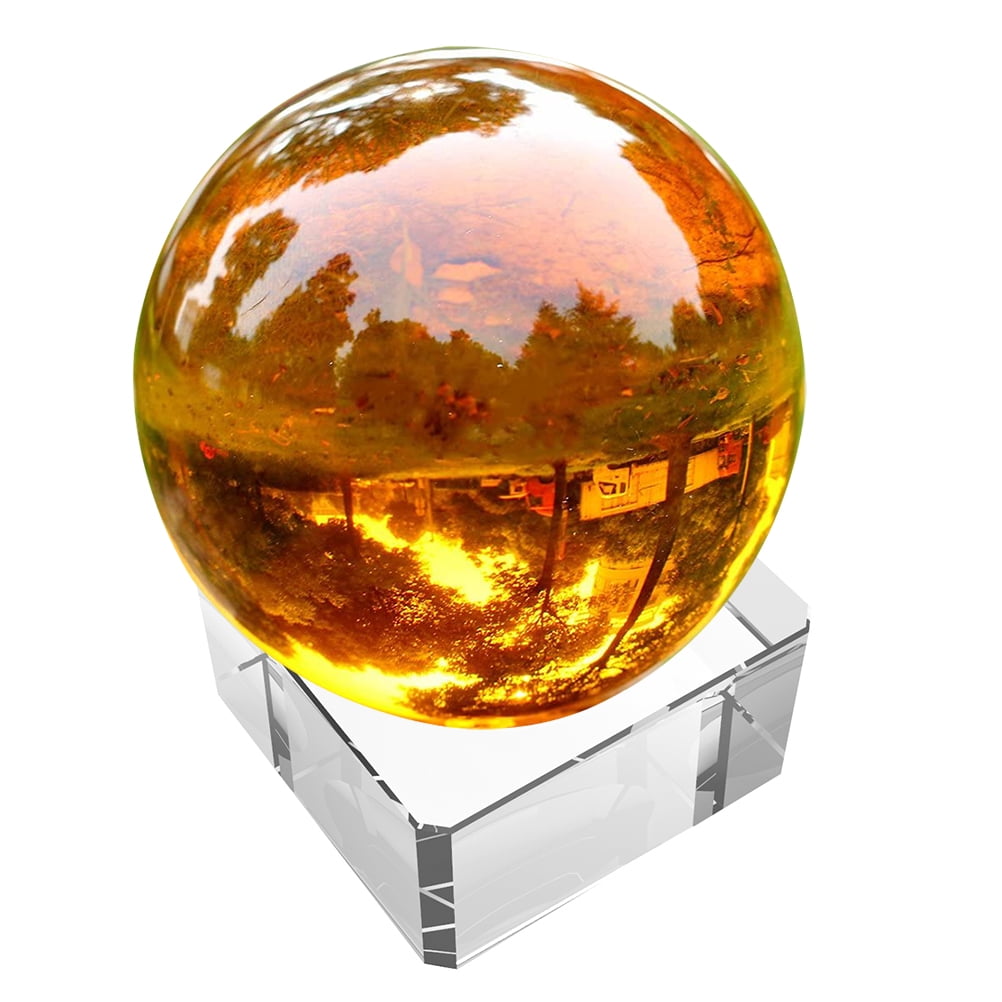 Crystal Ball Decoration Desk Topper Amber Collectible Sculpture Light ...