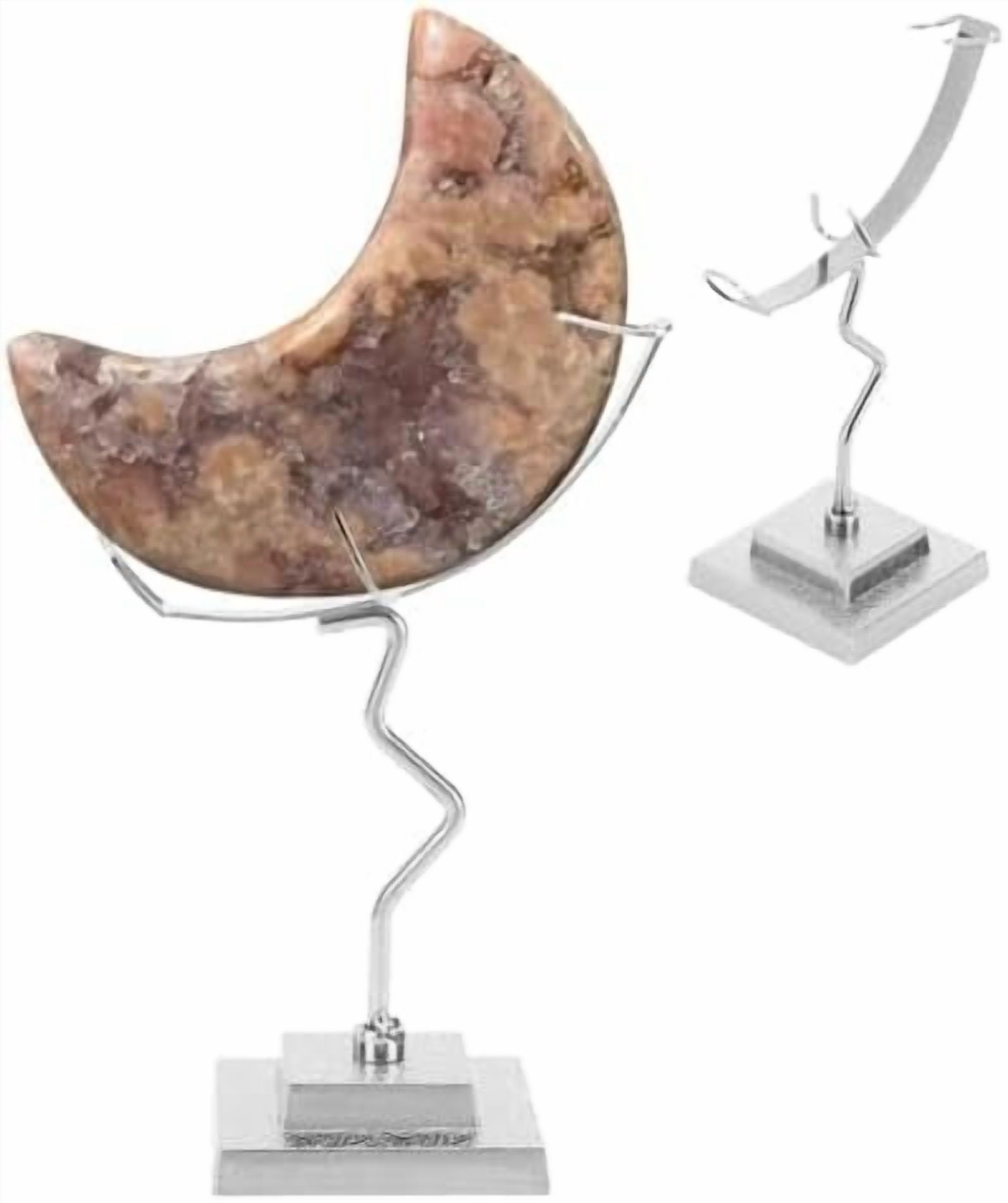 Crystal Ball Holder, Moon Shaped Small Crystal Display Stand Alloy ...