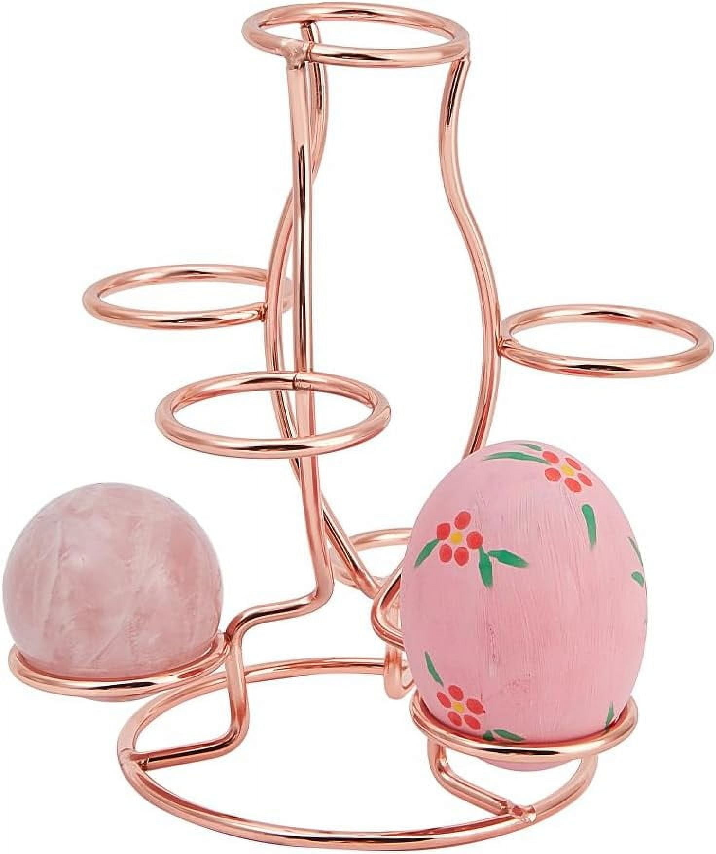 Crystal Ball Holders 7 Eggs Display Stand Rose Gold Iron Multi-Sphere ...