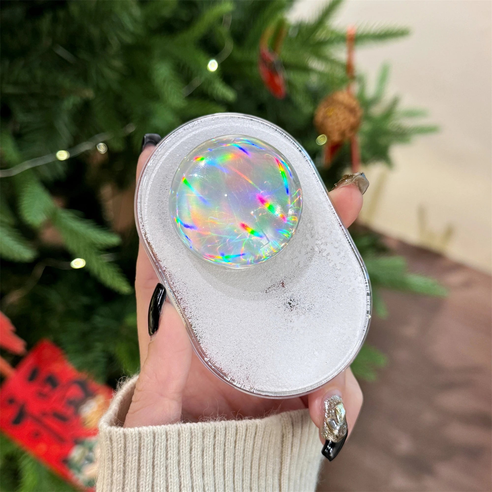 Crystal Ball Liquid Quicksand Magnetic Phone Grip Holder For iPhone 15 ...