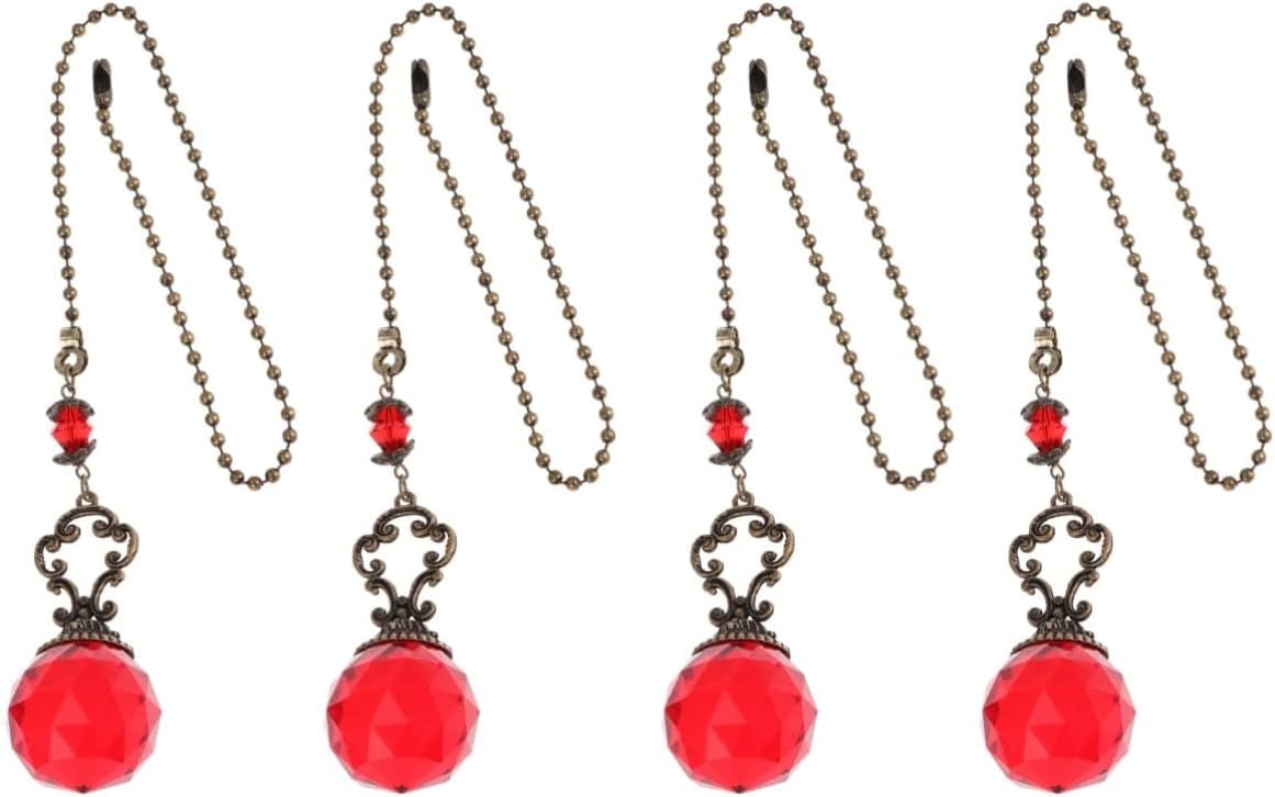 Crystal Ball Pull Chain Red Crystals Car Window Shade 4 Pcs Crystal ...