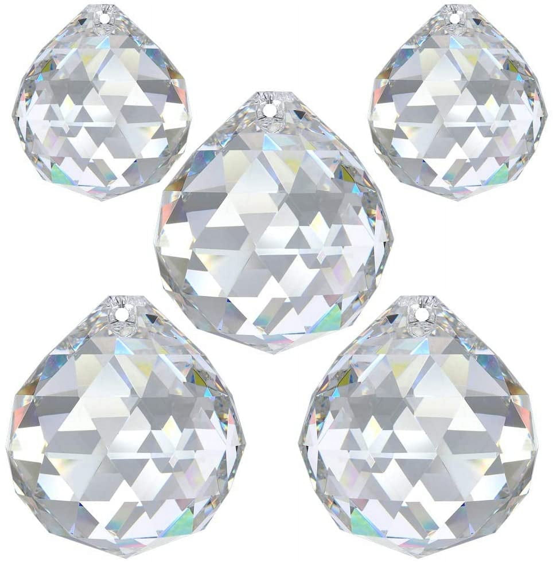 Crystal Ball - Set of 5 Lead Crystal Rainbow Crystal Balls for Window ...