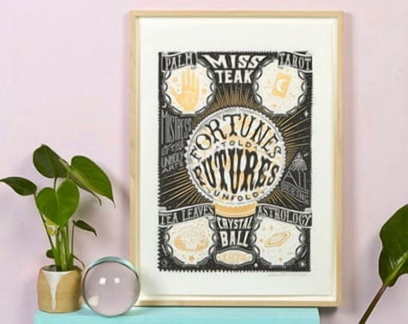 Crystal Ball Silk Screen Poster Fortune Teller Wall Art, Poster Home ...
