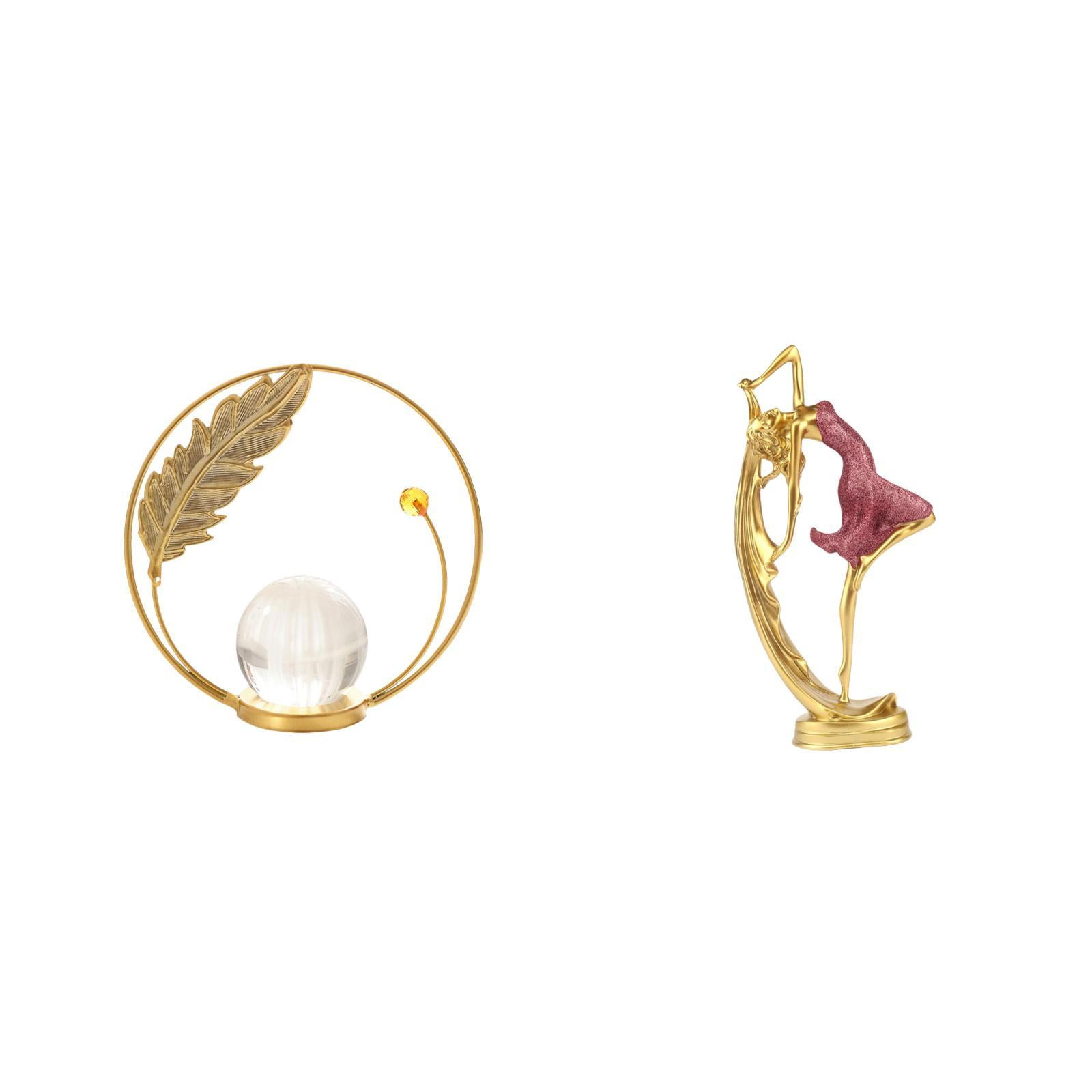 Crystal Ball Statue Ballerina Dancer Sculpture Metal Resin Material for ...