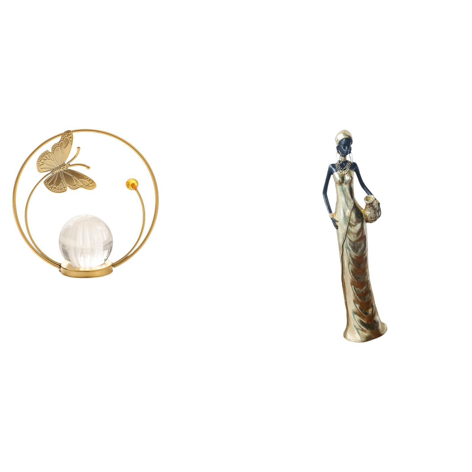 Crystal Ball Statue Desktop Figurine African Collectible Resin Crafted ...