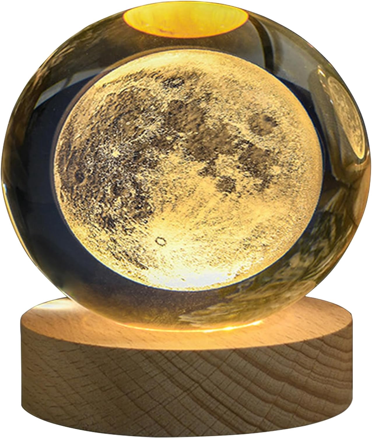 Crystal Ball3.15 inches(80mm),Moon Crystal Ball lamp,3D Large Crystal ...