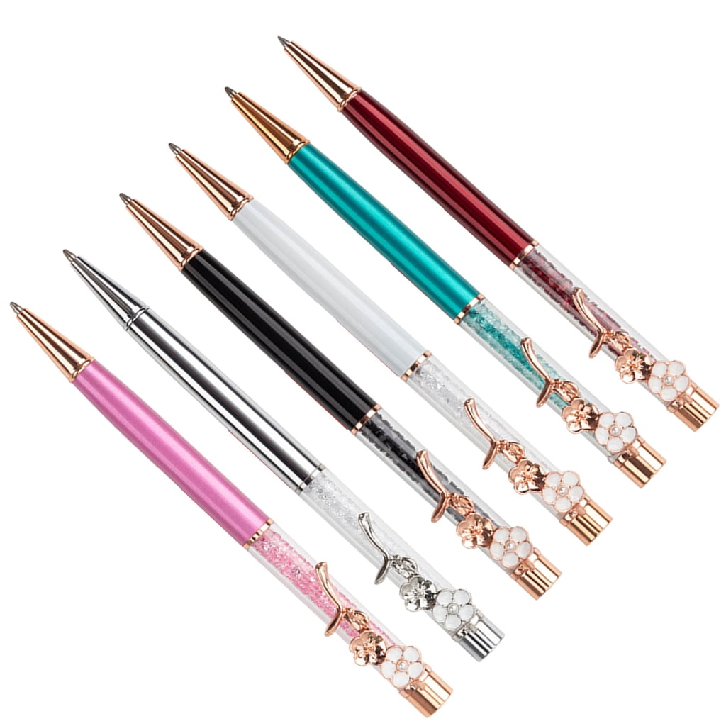 Crystal Ballpoint Pen with Flower Pen Clip Signing Pen Guest Sign In ...