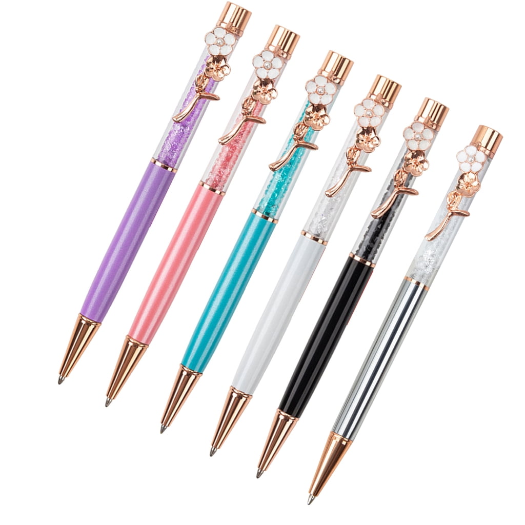 Crystal Ballpoint Pen with Flower Pen Clip Signing Pen Guest Sign In ...