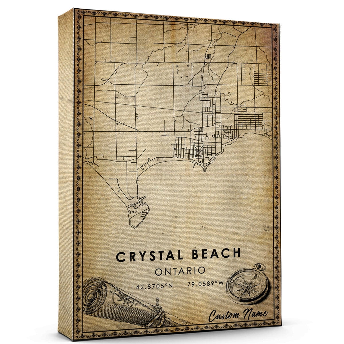 Crystal Beach Map Poster, Ontario Map Art Poster, Canvas, Crystal Beach ...