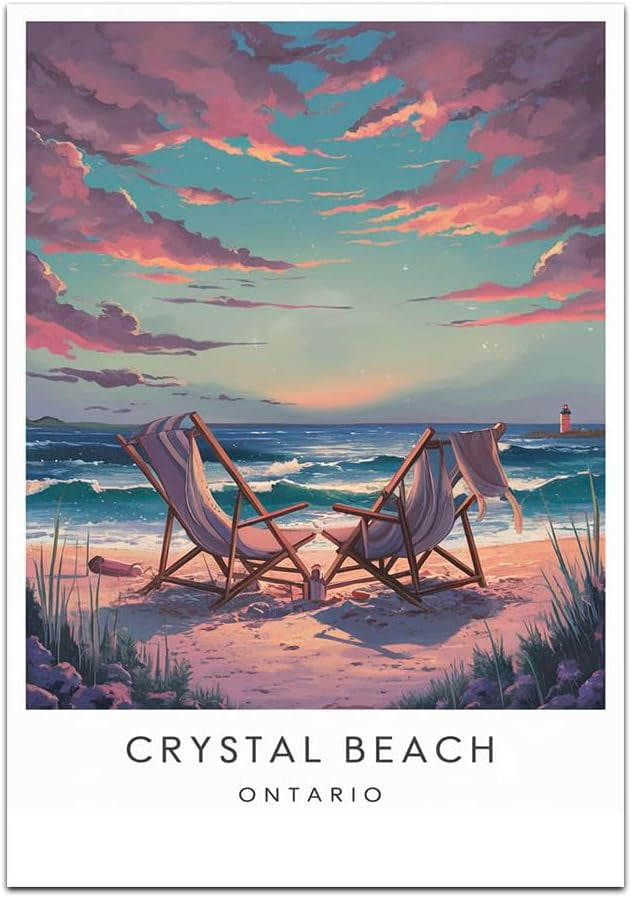 Crystal Beach Map Retro Style Travel Canvas, Crystal Beach Map Vintage ...