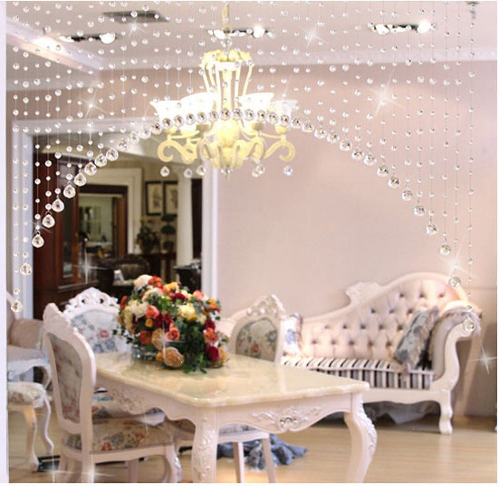 Crystal Beaded Curtain, 21 Strings Arched Door String Curtain for ...
