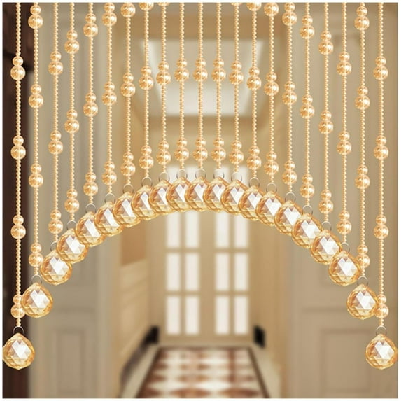 Crystal Beaded Curtain, 21 Strings Arched Door String Curtain for ...