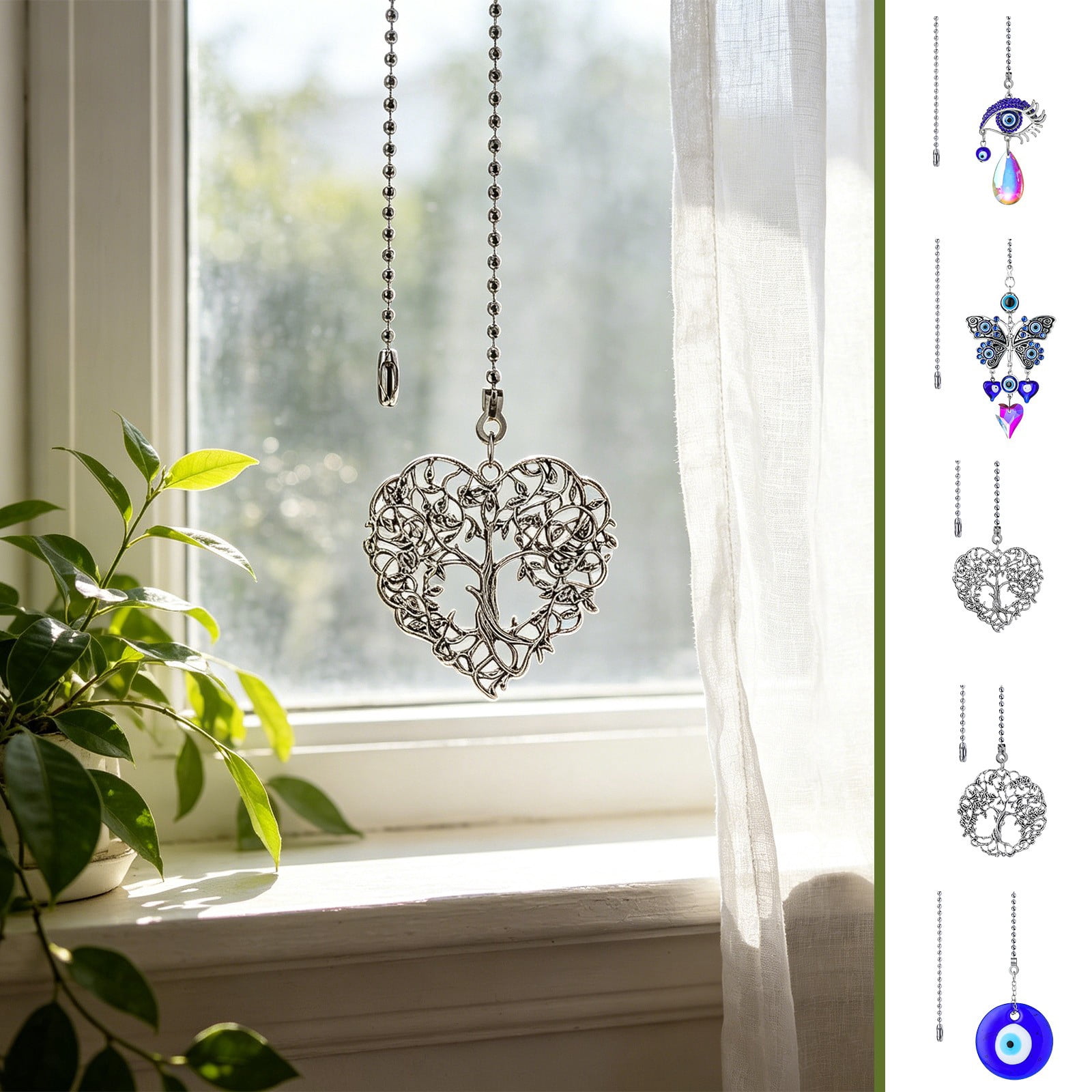 Crystal Beaded Pull Cord Pendant, Sparkling Elegant Hanging Bead Chain ...