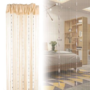 ANMINY Wooden Bead Door Curtain String Bohemian Bamboo Room Divider ...