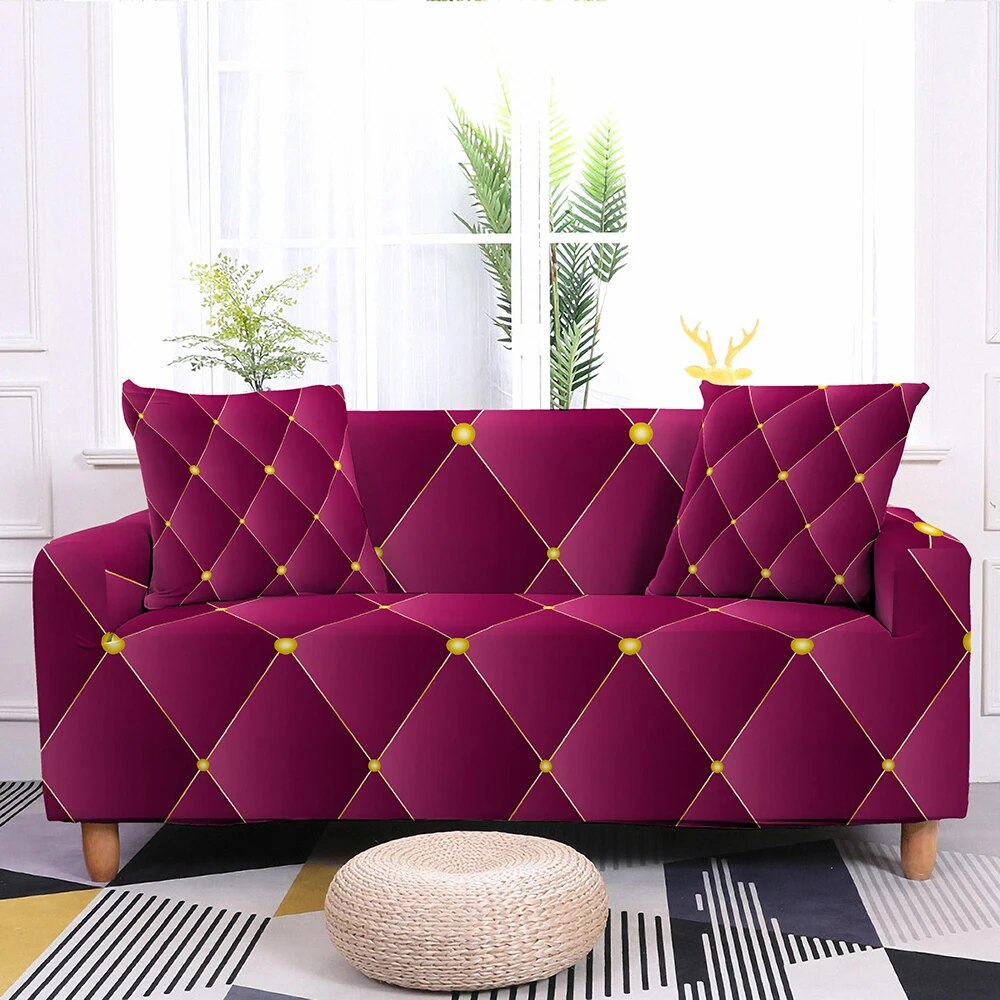 Crystal Beads Print Sofa Cover For Living Room Elastic Sofa Cover ...