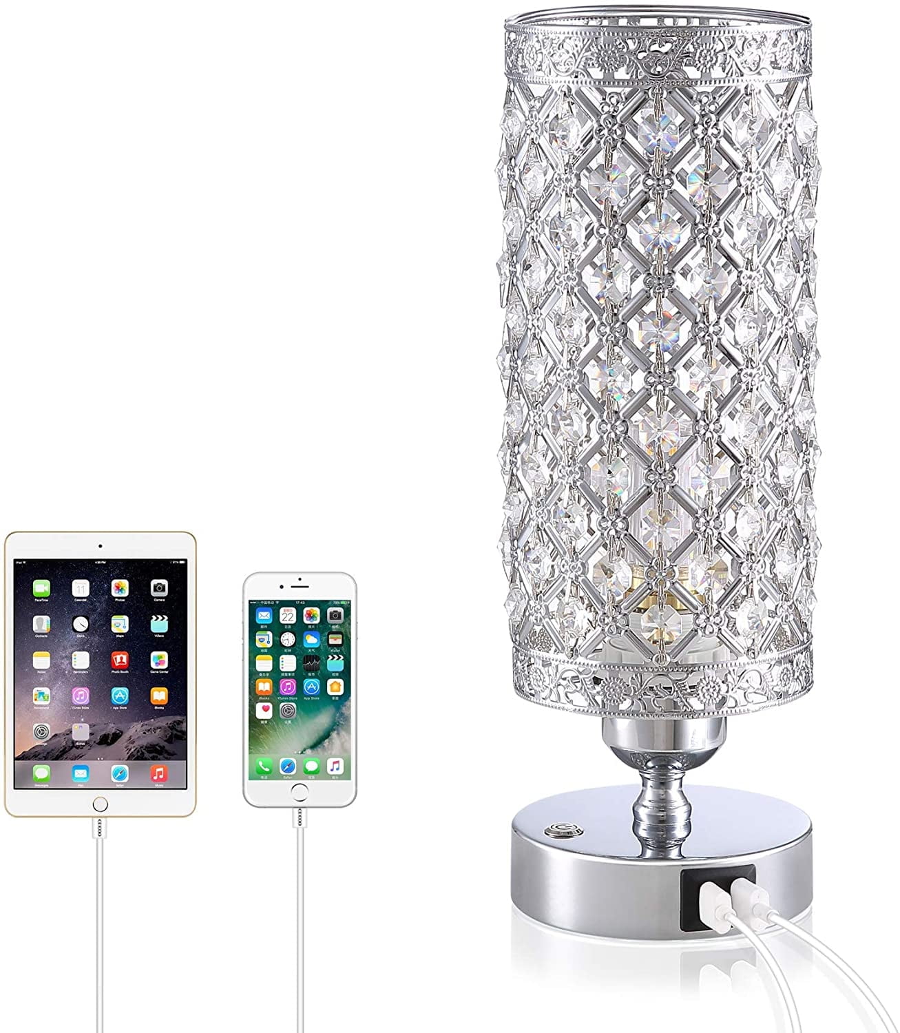 Crystal Bedside Table Lamp - Yarra Decor 3 Color Options Lamps for ...