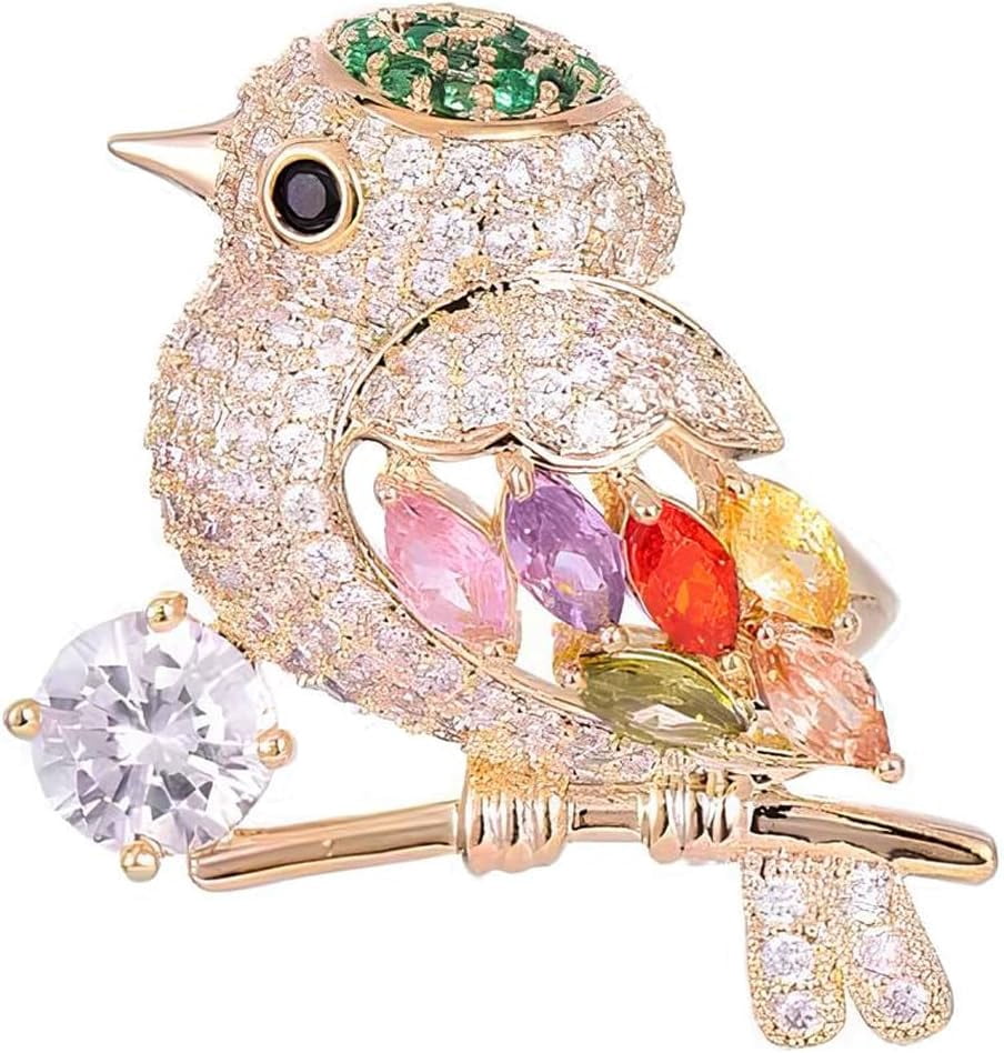 Crystal Bird Brooch Pin for Women Elegant Animal Rhinestone Lapel Pin ...