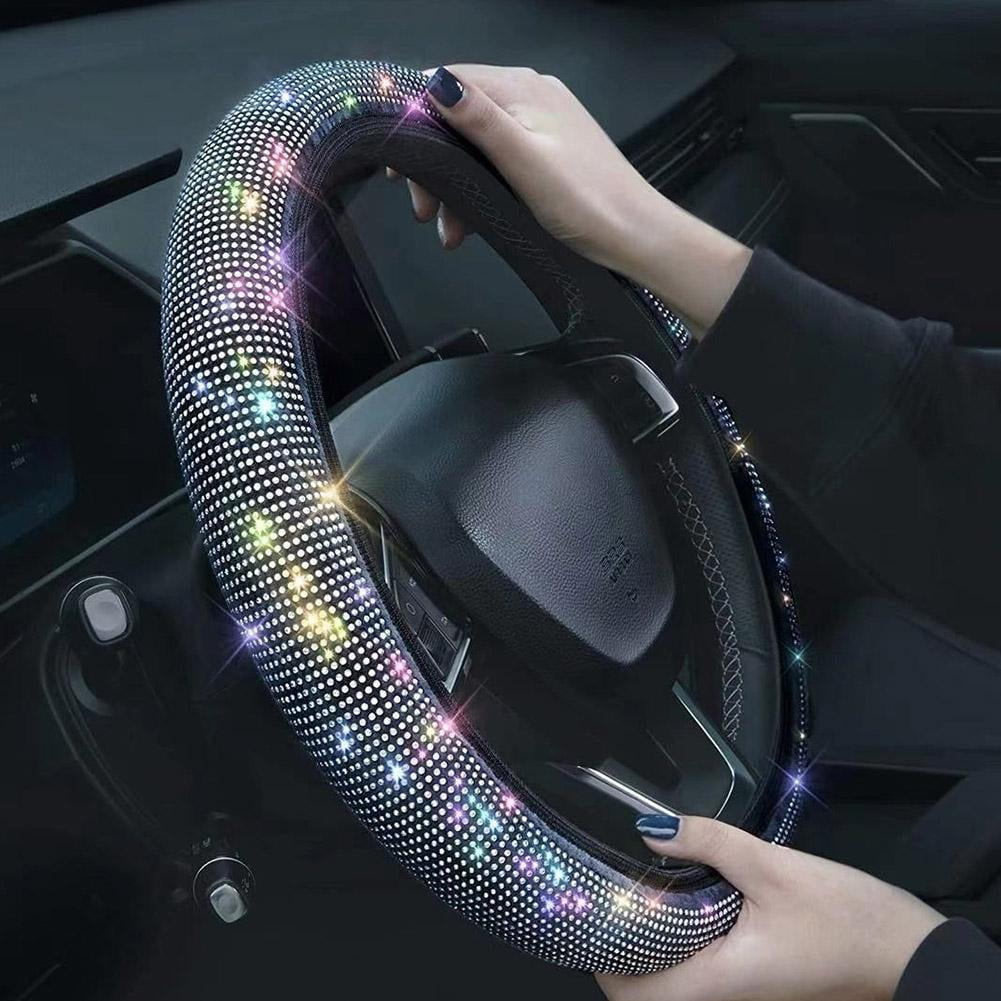 Crystal Bling Rhinestone Car Steering Wheel Cover Universal fit Car SUV ...