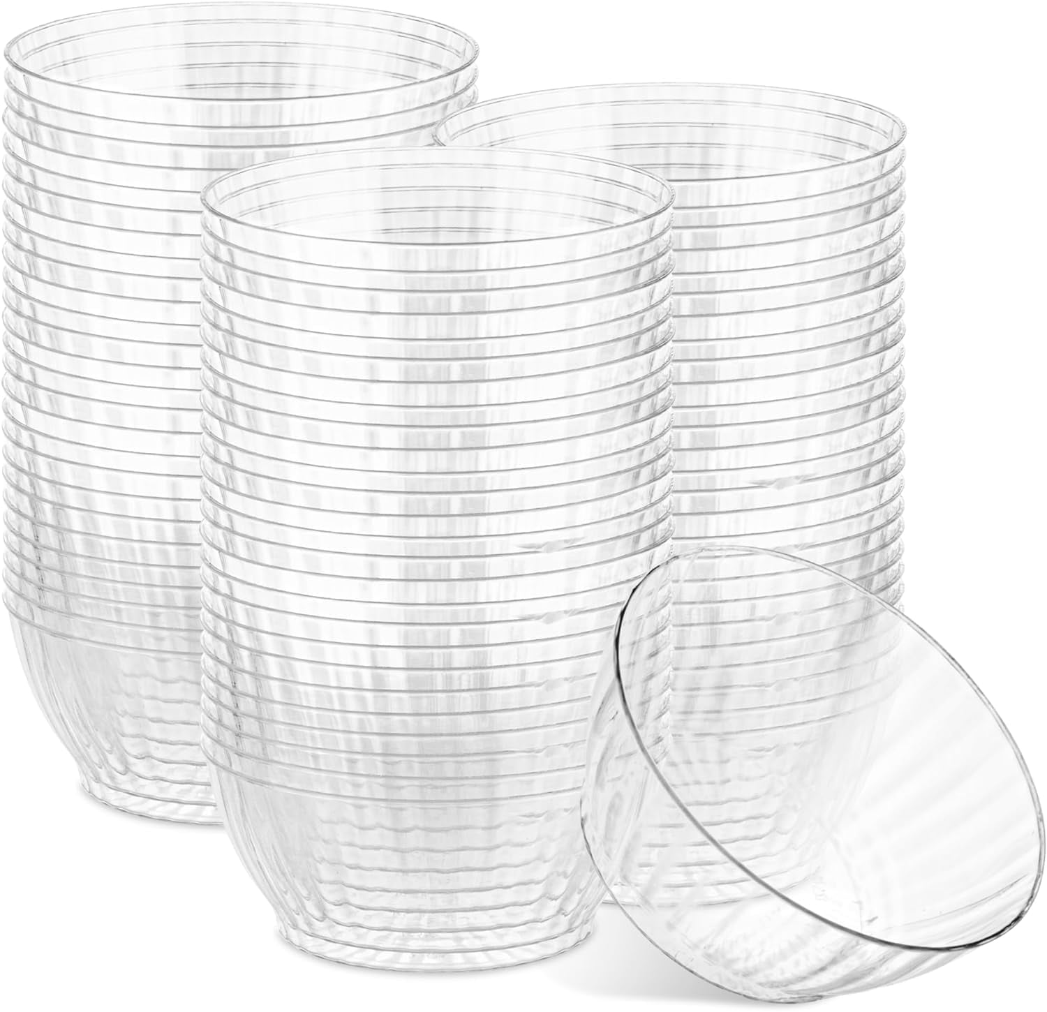 PLASTICPRO Crystal Clear Plastic Bowls 6 oz Disposable Bowls Plastic ...
