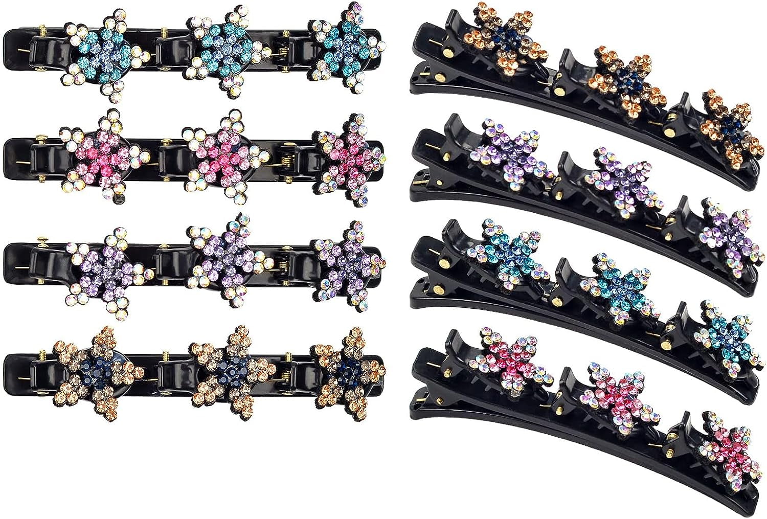 Crystal Braided Hair Clips, Clover Rhinestone Hair Clip, Ladies ...