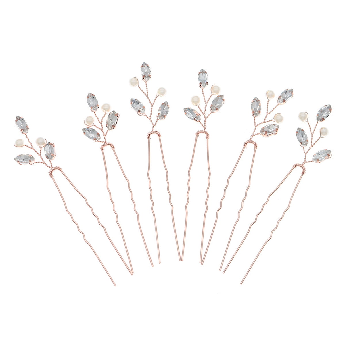 Crystal Bridal Hair Pins Clips Wedding U Shape Hairpins Rhinestones