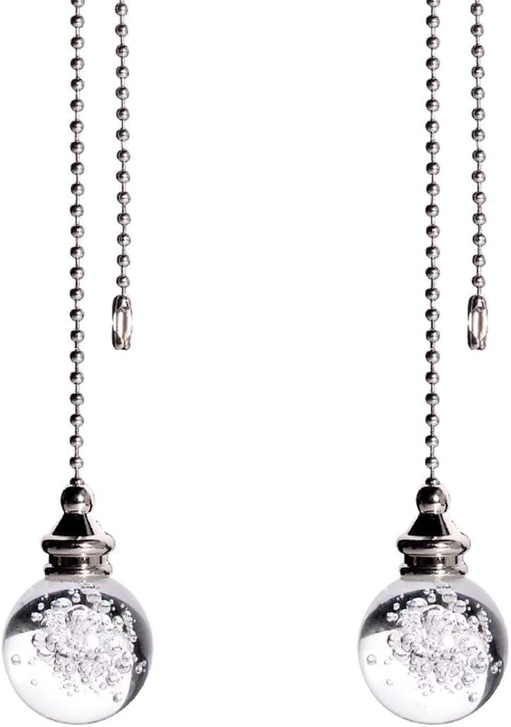 Crystal Bubble Ball 2 Pieces Dazzling Crystal Ceiling Fan Pull Chain ...