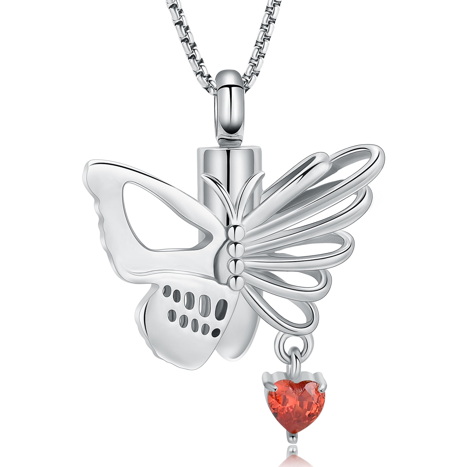Crystal Butterfly Cremation Urn Necklace for Ashes Memorial Pendant ...