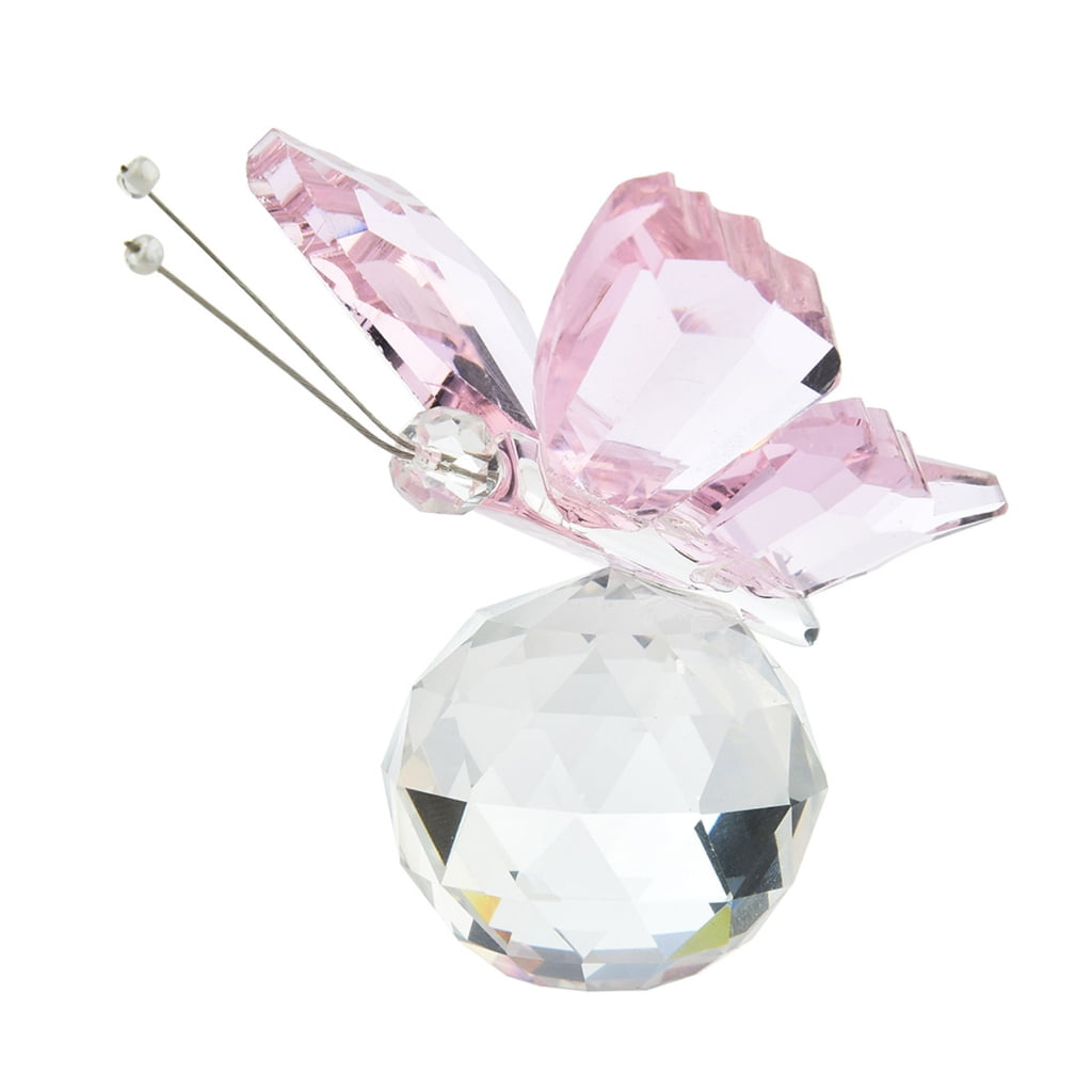 HPDDIN Crystal Butterfly Figurines, Glass Ball Base, Home Decor, 7 ...