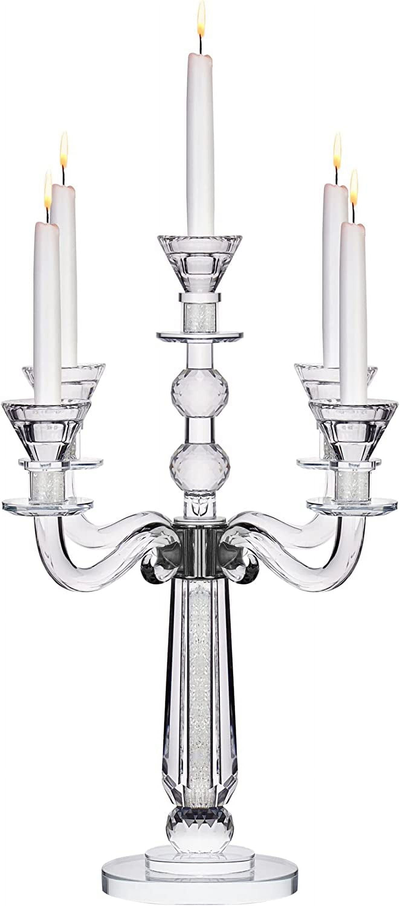 Crystal Candelabra Candle Holders for Candlesticks - Crystal 17.5" Tall ...