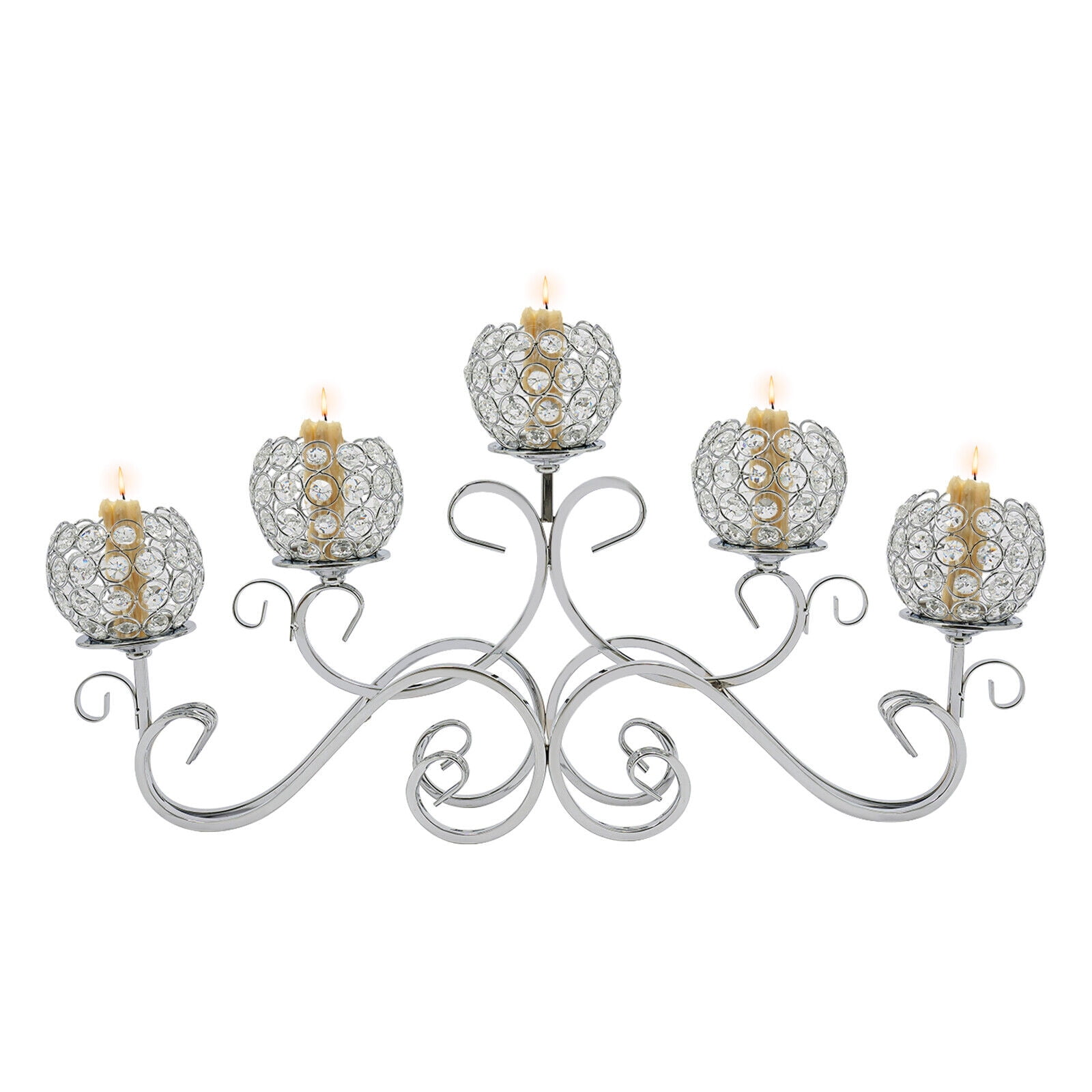 Crystal Candle Holder with 5 Arms Crystal Bowl Tealight Holder ...