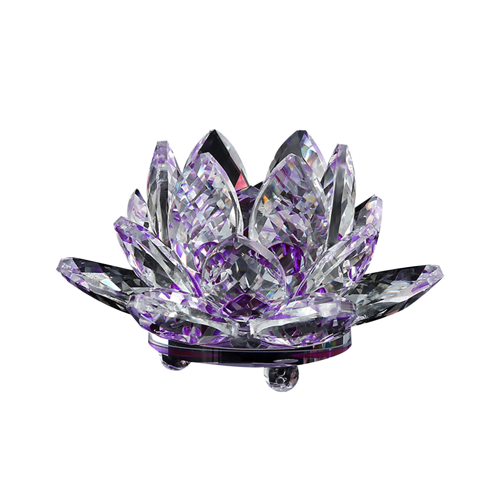 Crystal Candle Holder, Yannianjz Crystal Candle Holder, Glass Lotus Tea ...