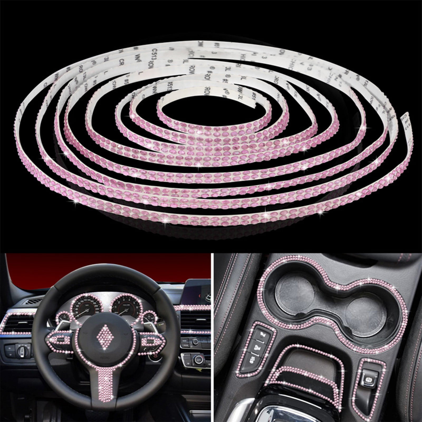 Crystal Car Sticker, Self Adhesive Shiny Decor, Durable Vinyl Material ...