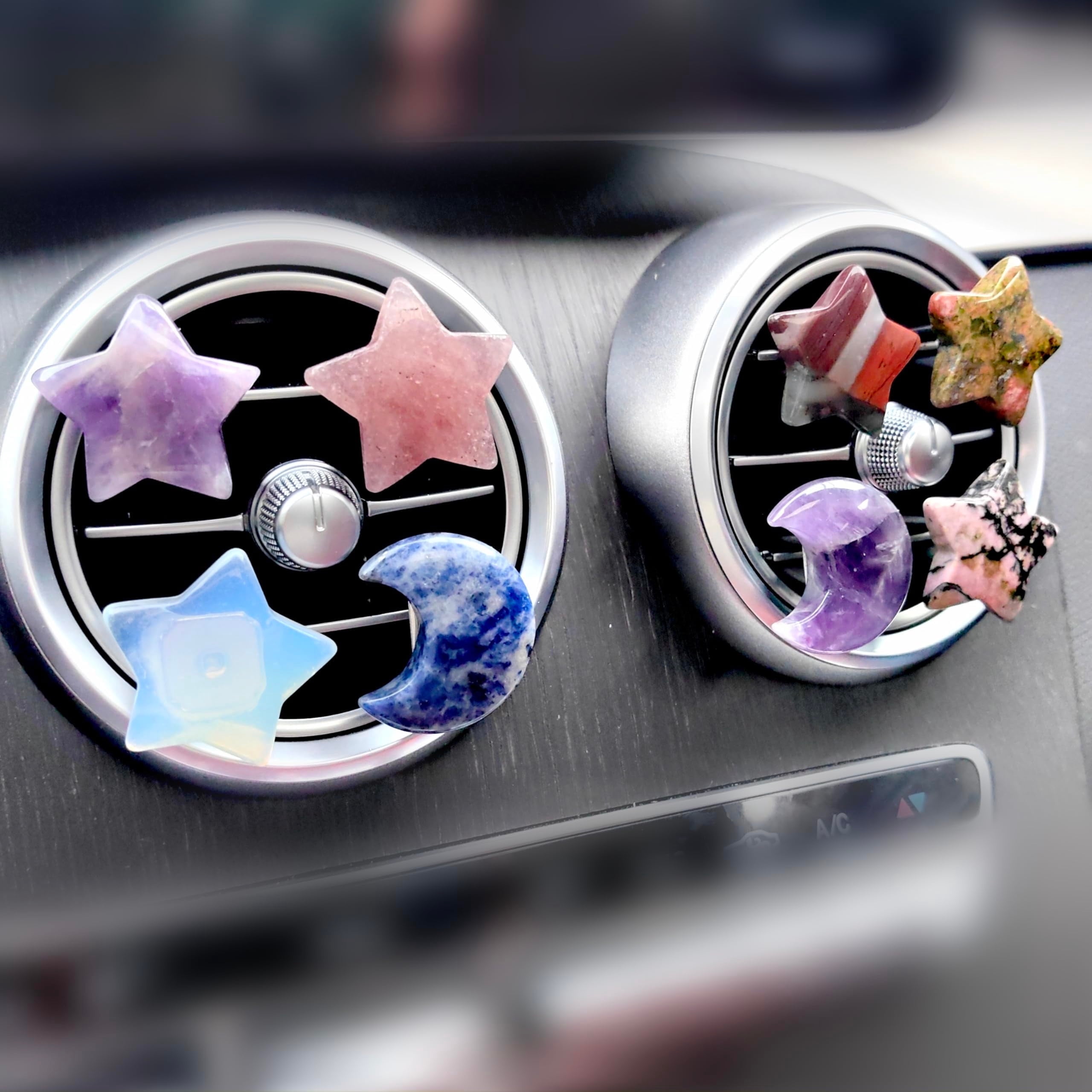 Crystal Car Vent Clips Accessories Healing Crystal Star Moon Car ...