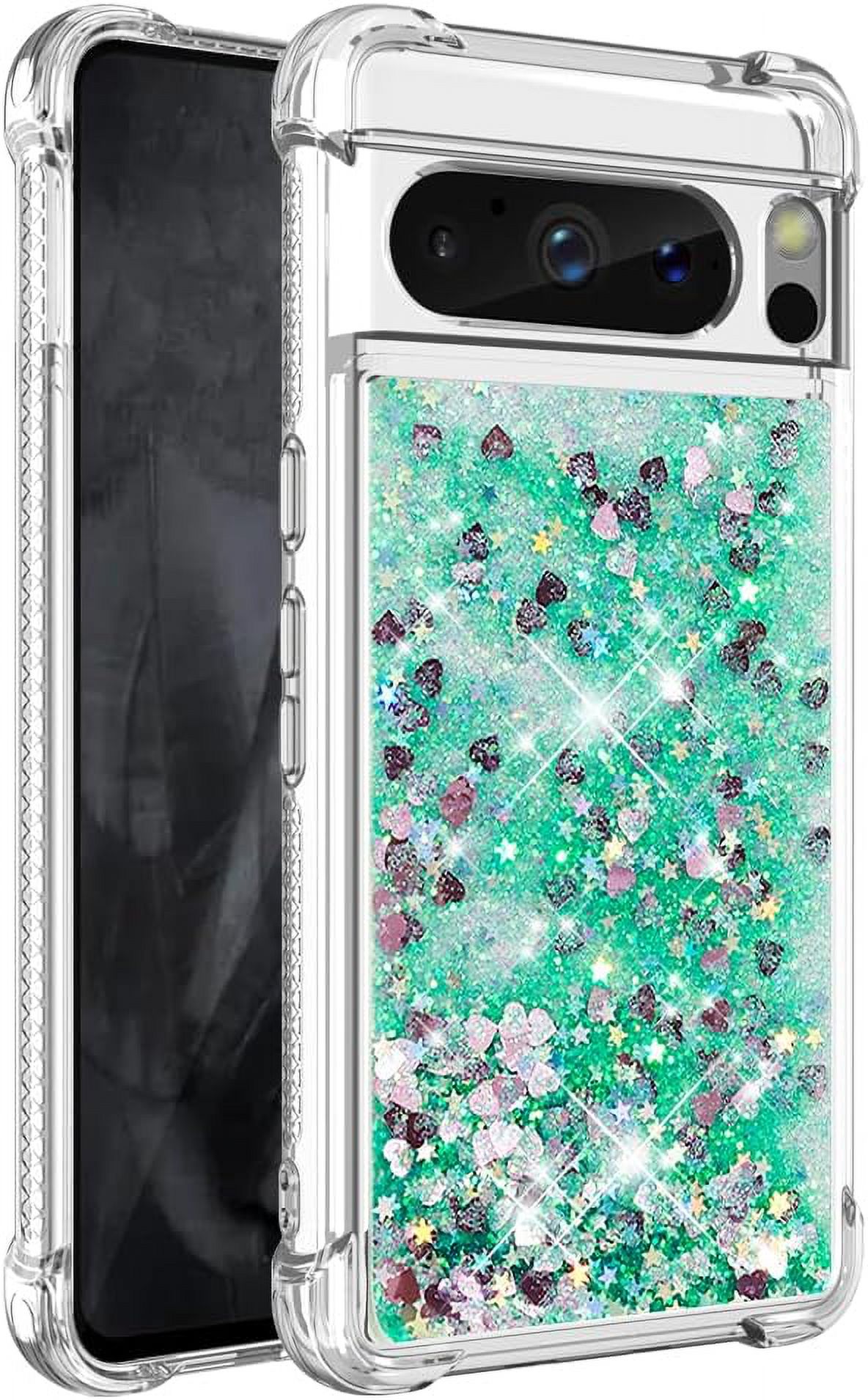 Crystal Case for Google Pixel 8 Pro, Google Pixel 8 Pro Glitter Bling Sparkle Liquid Case Women ...
