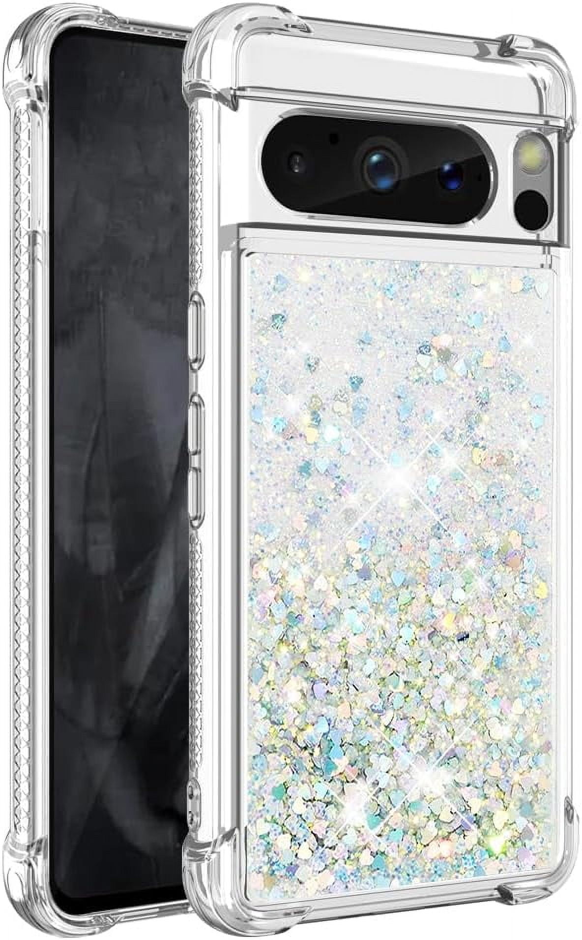 Crystal Case for Google Pixel 8 Pro, Google Pixel 8 Pro Glitter Bling Sparkle Liquid Case Women ...