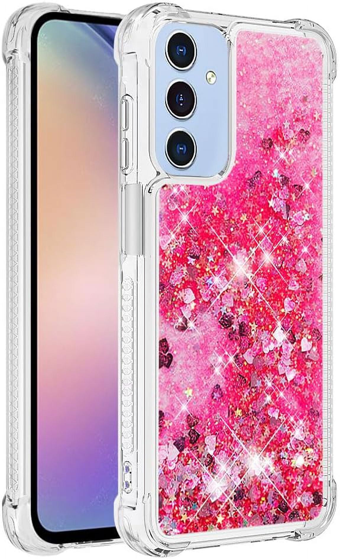 Crystal Case for Samsung A15, Galaxy A15 Glitter Bling Sparkle Liquid Case Women Girls Luxury ...