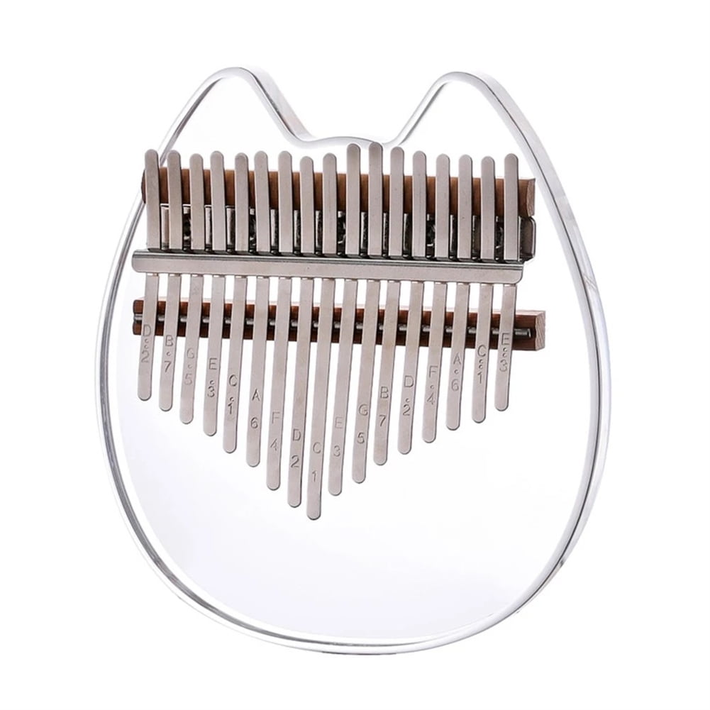 Crystal Cat 17 Key Kalimba, Acrylic Thumb Piano Mbira Transparent ...